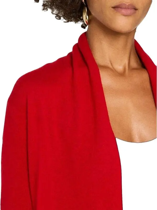 Neiman Marcus Open-front Cashmere Cardigan - Red
