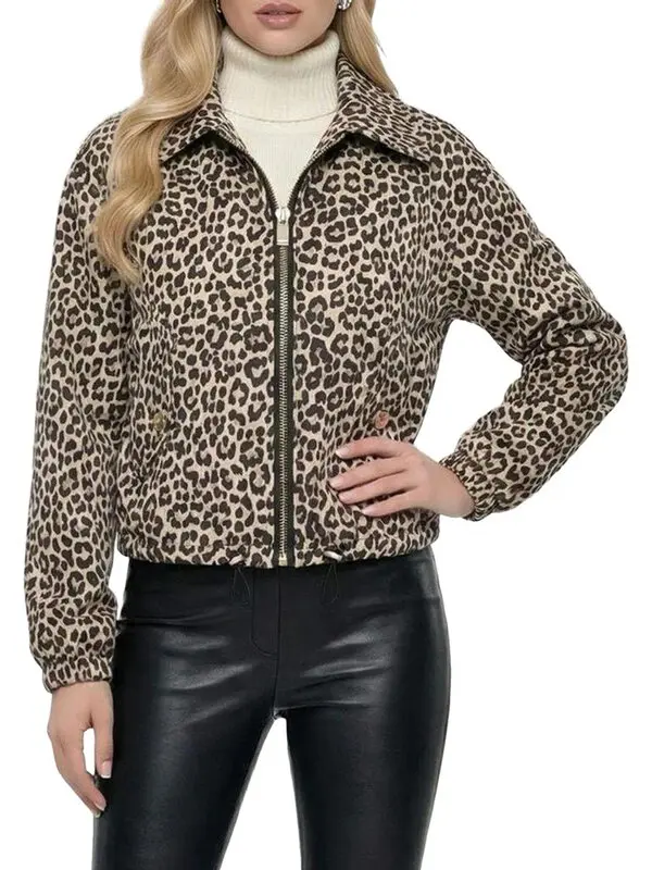 Gorski Metis -print Suede Drawstring Jacket - Leopard