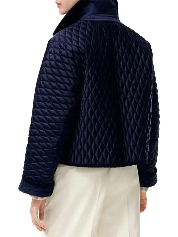 Burberry Floriston Corduroy-trim Quilted Barn Jacket - Storm