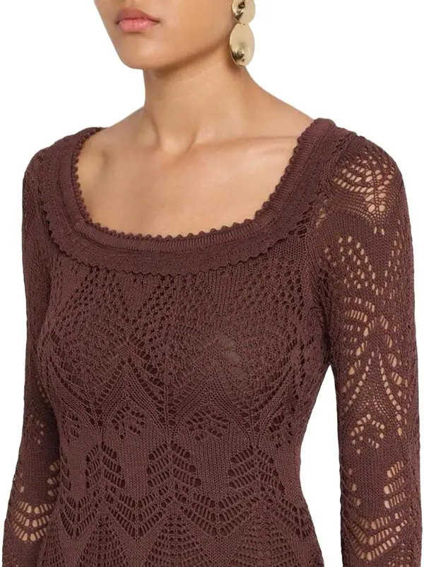 Staud Rozella Crochet Mini Dress - Root