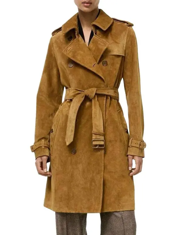 Burberry Kennsington Cashmere Trench Coat - Camel