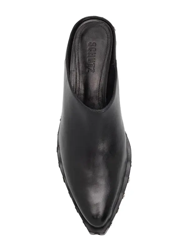 Schutz Taylor 30mm Studded Leather Mules - Black