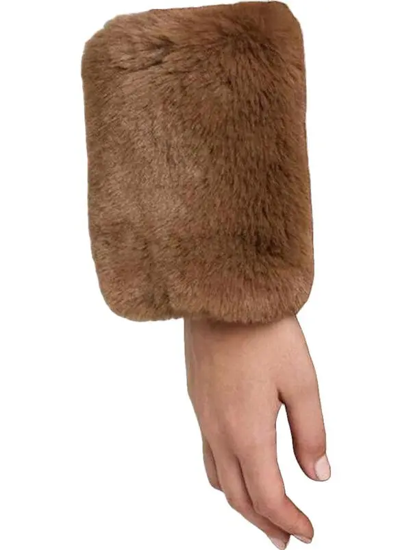 Elie Tahari The Savannah Faux Fur-cuff Midi Sweater Dress - Sable