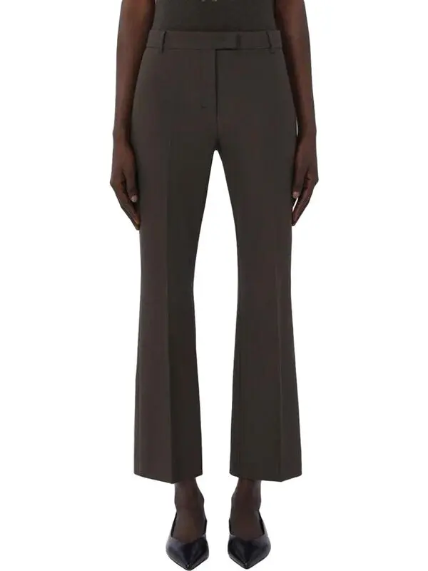 Max Mara Fatina Cotton Kickflare-leg Ankle Pants - Medium Gre