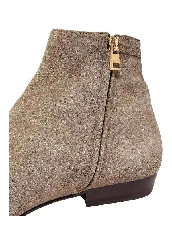 JW Anderson Ruffle Suede Ankle Boots - Grey