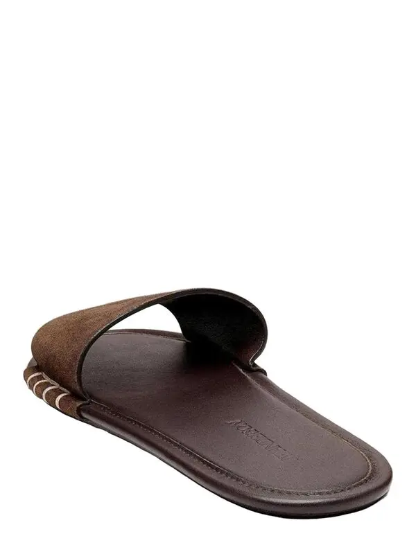JW Anderson Suede Loafer Slide Sandals - Brown