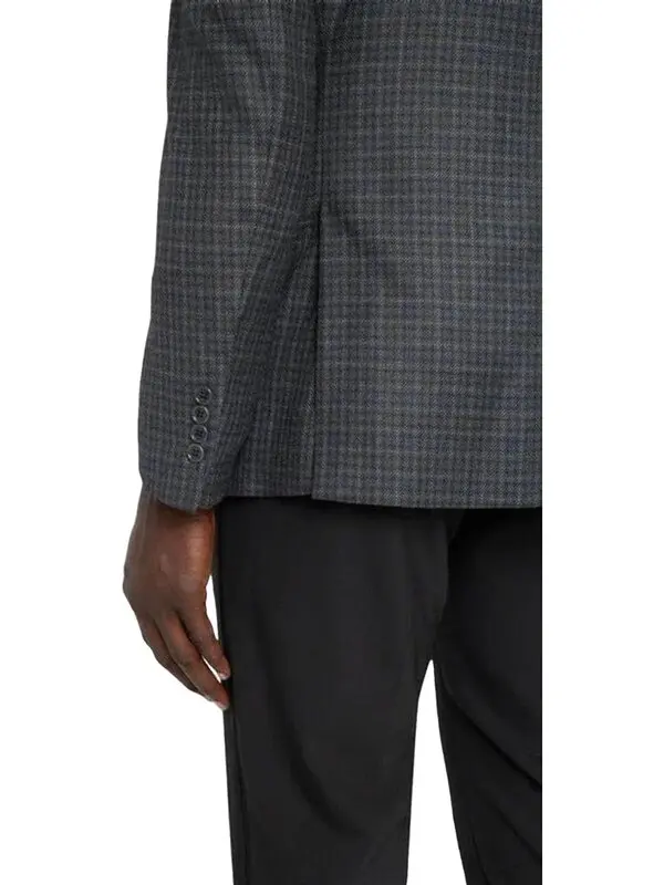 Emporio Armani Blur Box Checked Wool Sport Coat - Multi