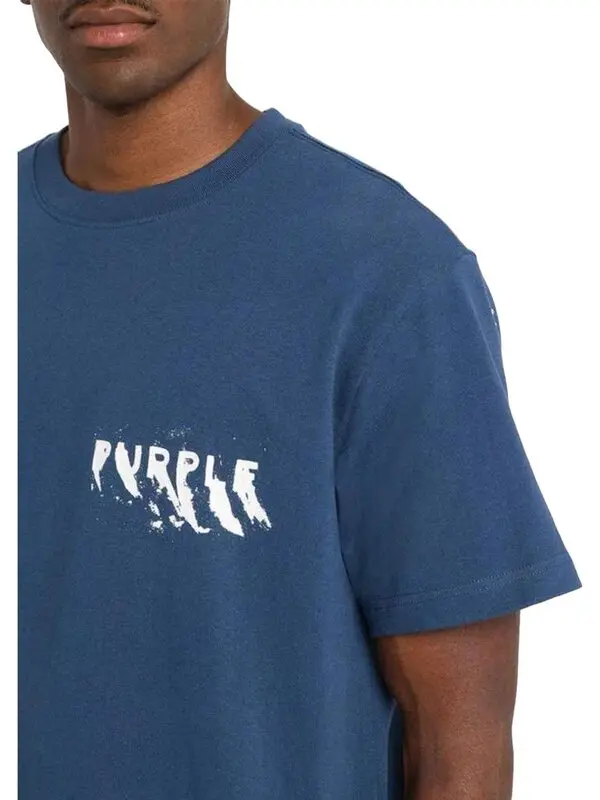 PURPLE BRAND Apos;s Logo Cotton Crewneck T-shirt - Blue