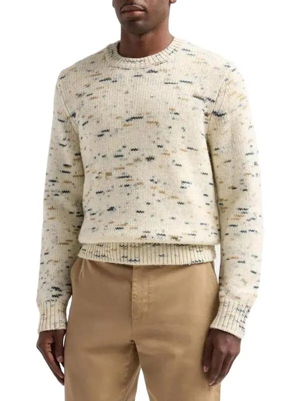 Vince Apos;s Wool Super Space Dye Crewneck Sweater - Bone Combo