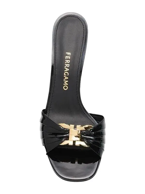 FERRAGAMO 70mm Witty Patent Leather Mules - Nero  Ne