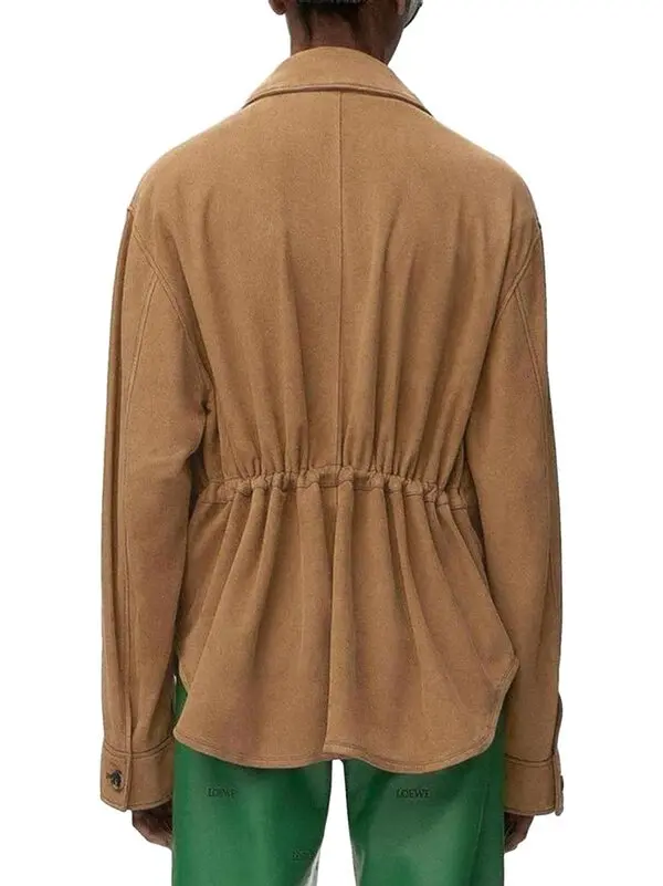 Loewe Workwear High-low Suede Jacket - Tan