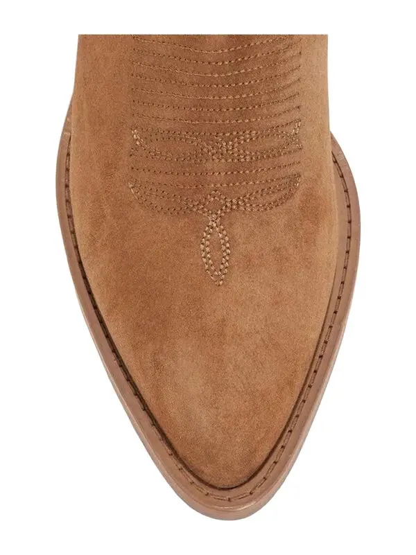 Partlow Aleene Perforated Suede Knee-high Cowboy Boots - Cest