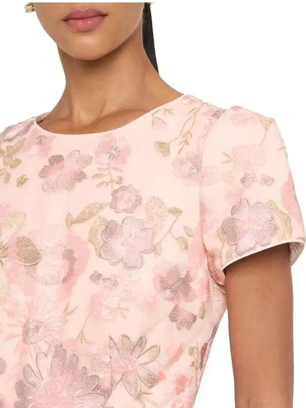 MILLY Daisy Floral-embroidered Mesh Mini Dress - Blush