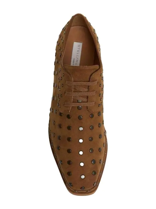 Stella McCartney 75mm Elyse Studded Platform Derbys - Brandy