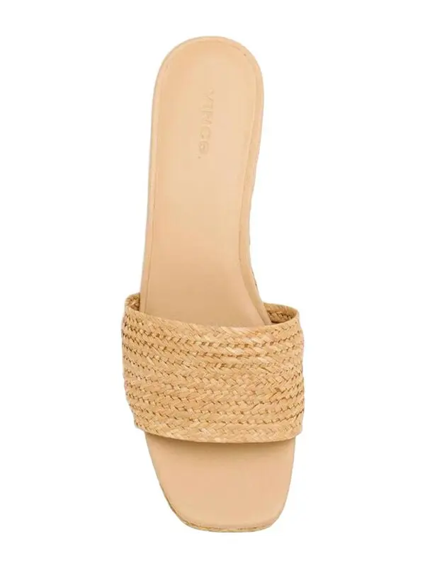 Vince Clarita Raffia Platform Sandals - Dark Wheat