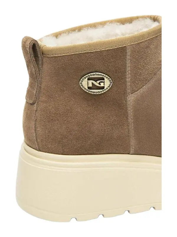 NEROGIARDINI 50mm Suede Platform Ankle Booties - Chestnut
