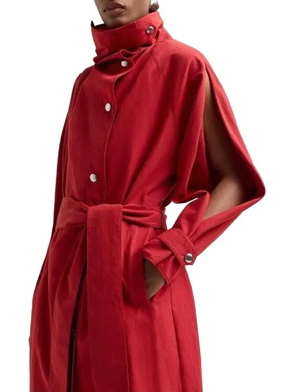 Proenza Schouler White Label Corey Belted Trench Coat - Brick