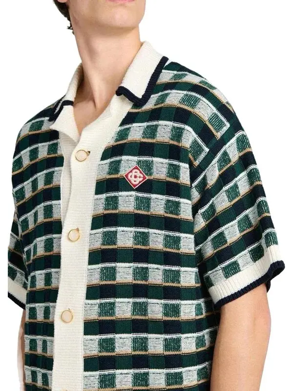 Casablanca Mosaic Cotton Knit Shirt - Open