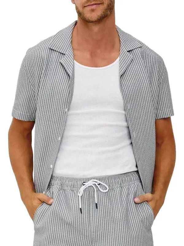 Rails Apos;s Amalfi Deck-striped Seersucker Shirt - Navy Deck