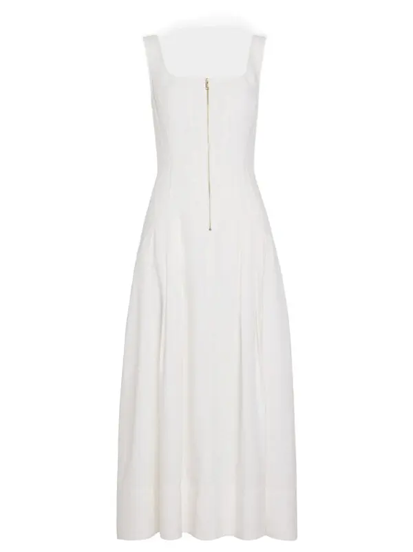 Ramy Brook Moira Zip-front Midi Dress - Ivory