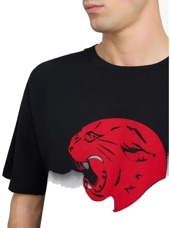 Valentino Garavani Apos;s Panther Cotton Crewneck T-shirt - Nero/rosso