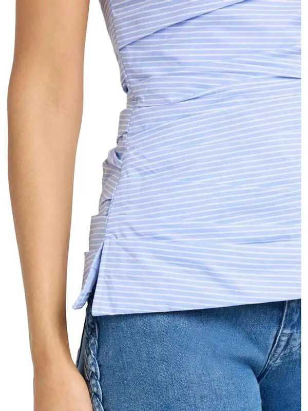 Simkhai Emerson Ruched Strapless Top - Periwinkle