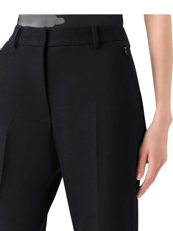 Akris Wool Stretch Flannel Bootcut Trousers - Black