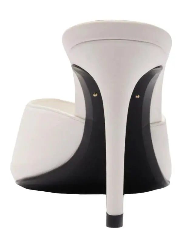 Schutz 100mm Cloe Leather Mules - Ivory