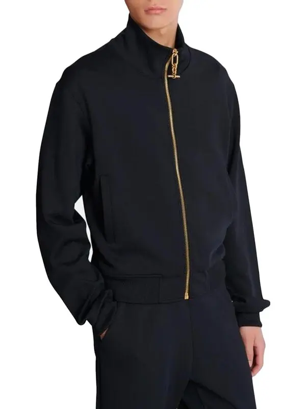 Balmain Apos;s T-bar Neoprene Track Jacket - Black