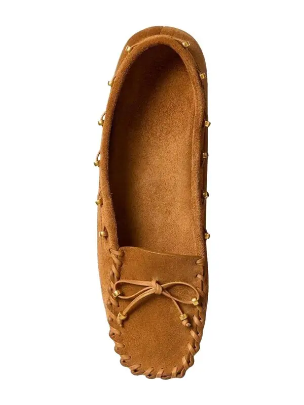 Khaite Milly Suede Moccasins - Caramel