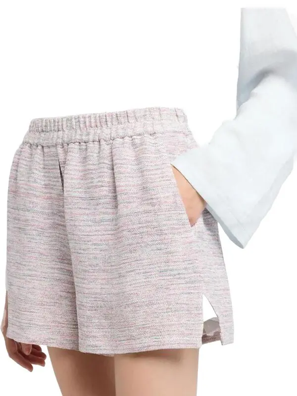 Giorgio Armani Linen Knit Pull-on Shorts - Solid Ligh