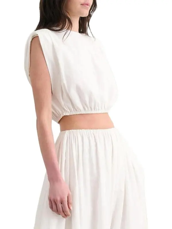 TOCCIN Sirelle Linen-cotton Crop Top - Conut