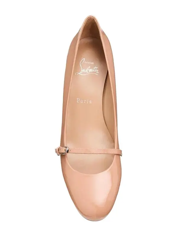 CHRISTIAN LOUBOUTIN 55mm Jane Nina Patent Leather Mary Jane Pumps - Blush
