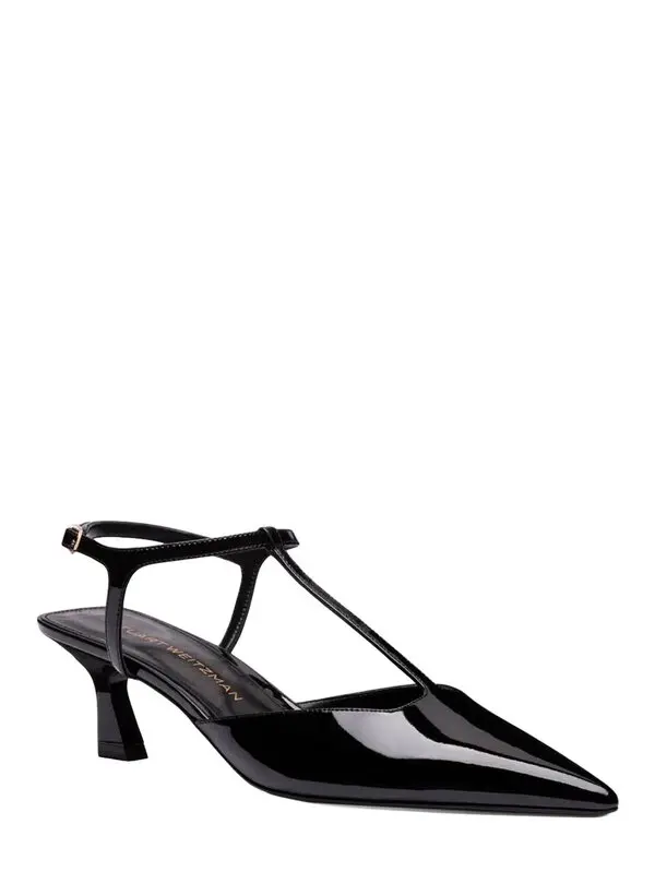 STUART WEITZMAN 50mm Vinnie Patent Leather T-strap Pumps - Black
