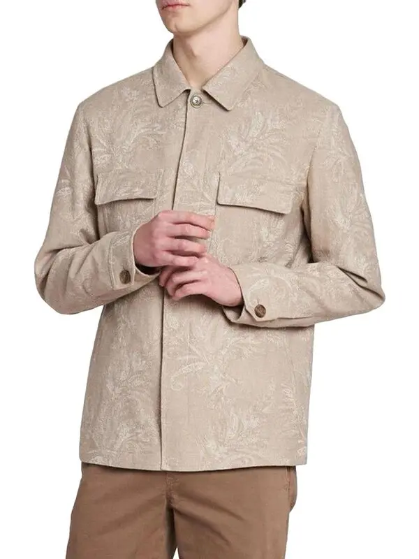 Etro Apos;s Paisley Jacquard Cotton Overshirt - Biege