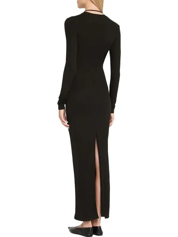 Nanushka Artemiz Long-sleeve Maxi Dress - Anthracite
