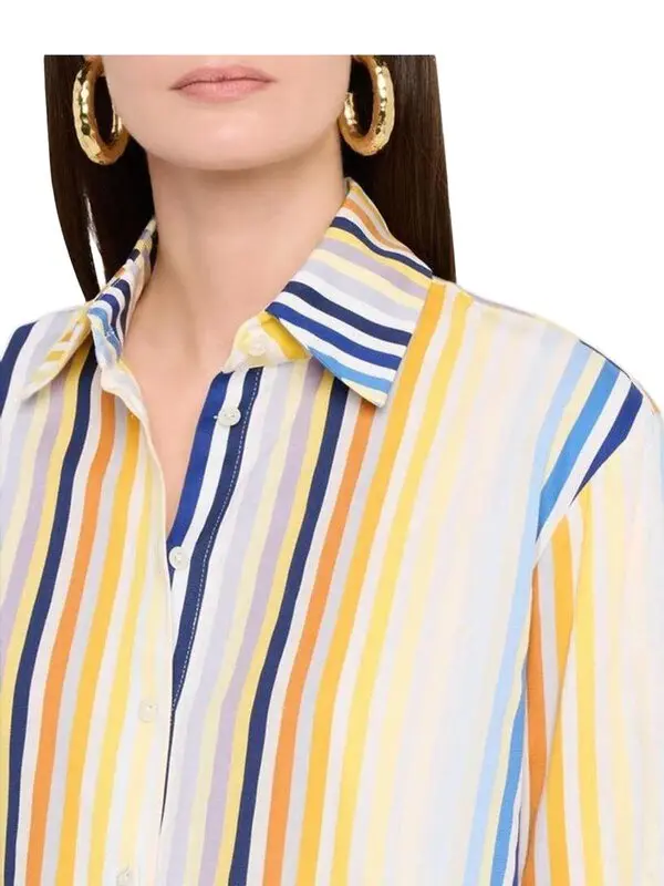 TOCCIN Brennan Striped Boyfriend Shirt - Sunset