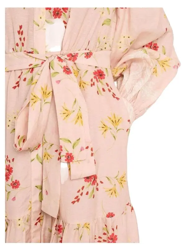 Kobi Halperin Noora Long Sleeve Floral Viscose-blend Dress - Shell Mult