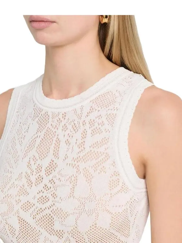 TOCCIN Lettie Lace Tank Top - Optic