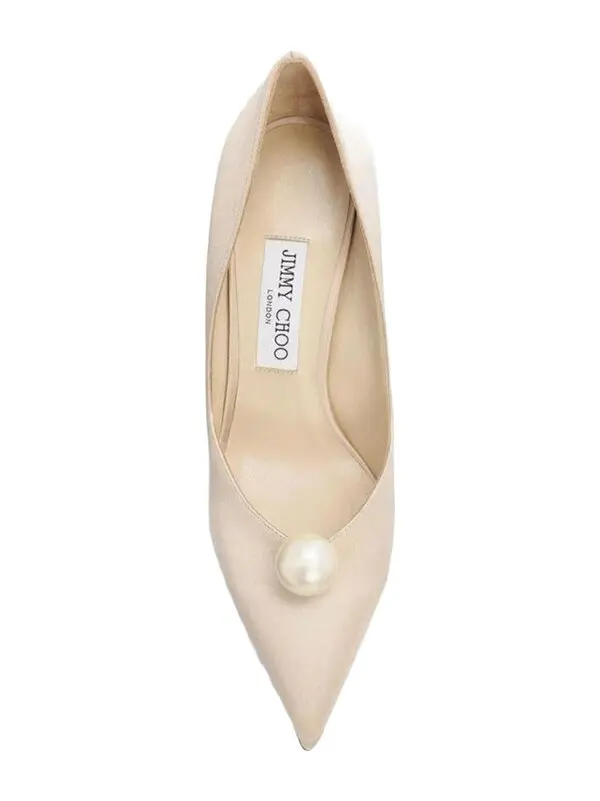JIMMY CHOO 90mm Ziri Satin Pumps - Light Soft