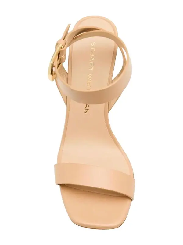 STUART WEITZMAN 85mm Sai Leather Ankle-strap Sandals - Adobe