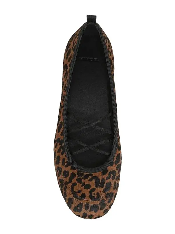Vince Coralie Leopard-print Calf Hair Ballet Flats - Brown Mult
