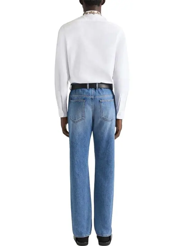 Givenchy Apos;s Couture Seam Straight Fit Shadow-washed Jeans - Medium Blu
