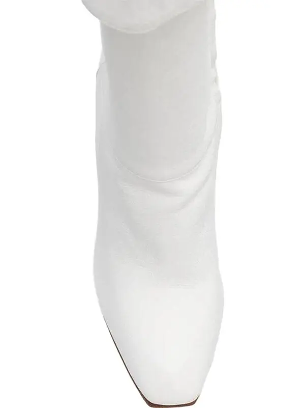 Alexander McQueen 105mm Horn Leather Knee-high Boots - Ivory