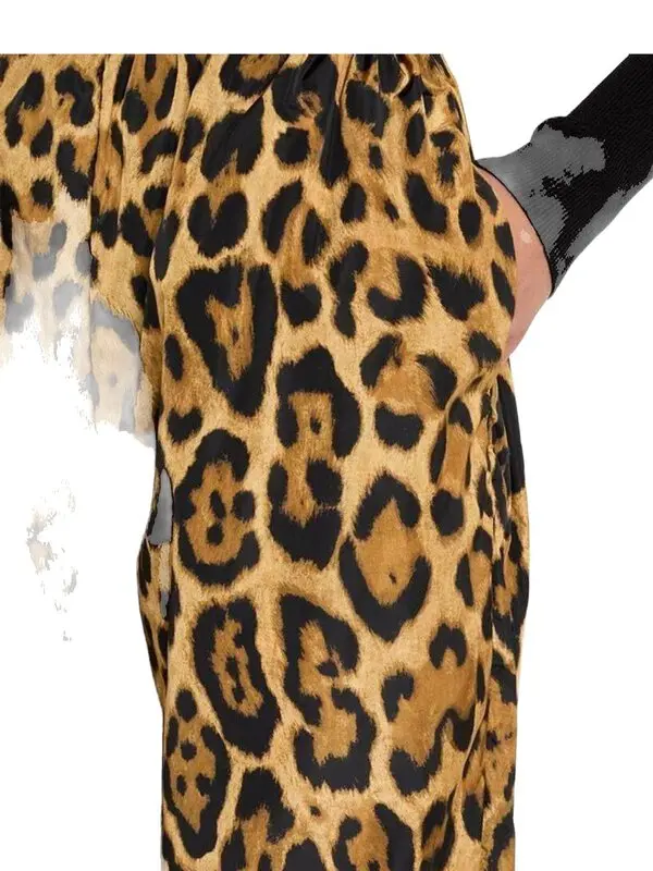 Alaïa Leopard-print Nylon Balloon Pants - Noir/caram