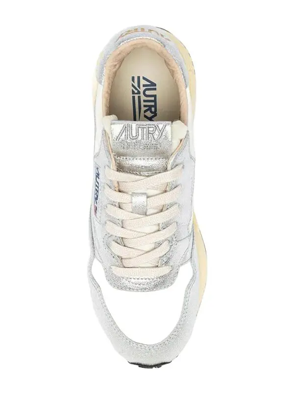 AUTRY Reelwind Metallic Leather Low-top Sneakers - Lamlea/nyl
