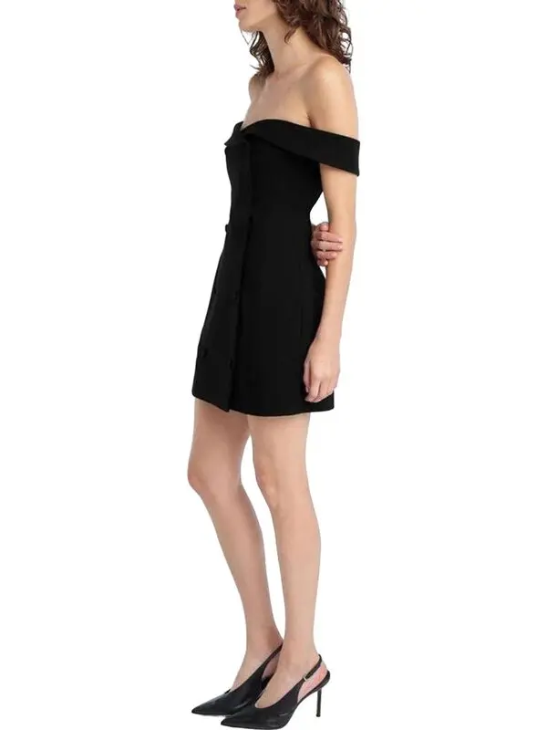 FAVORITE DAUGHTER The Payback Off-shoulder Mini Dress - Black