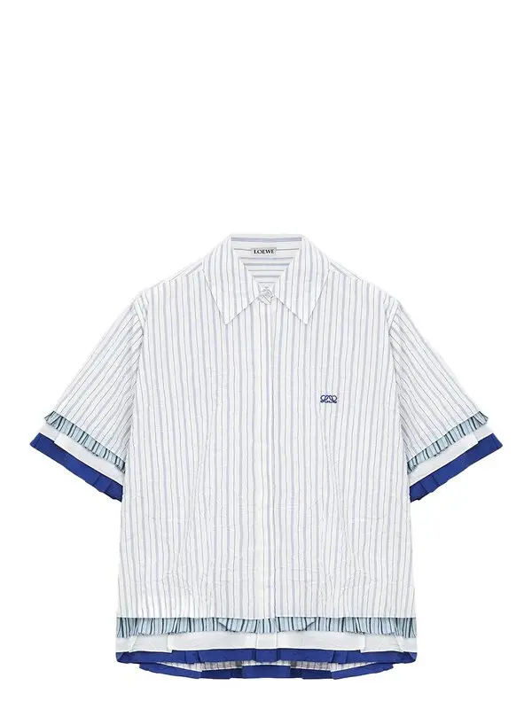 Loewe Short-sleeve Layered Button-down Shirt - White Multi