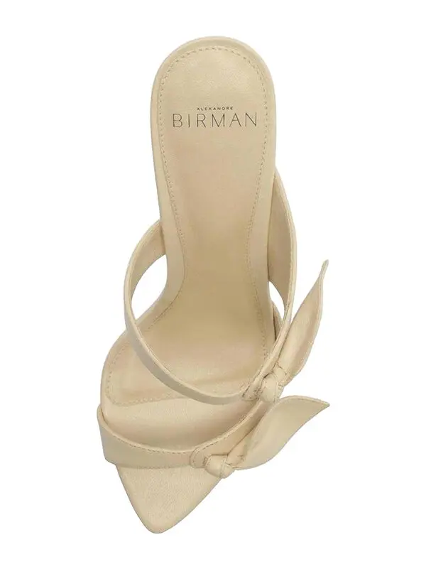 ALEXANDRE BIRMAN 85mm Magnolia Leather Mules - Eggshell