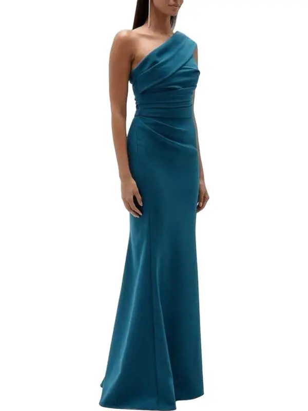 Amsale Strapless Floral Ankle-length Dress - Teal
